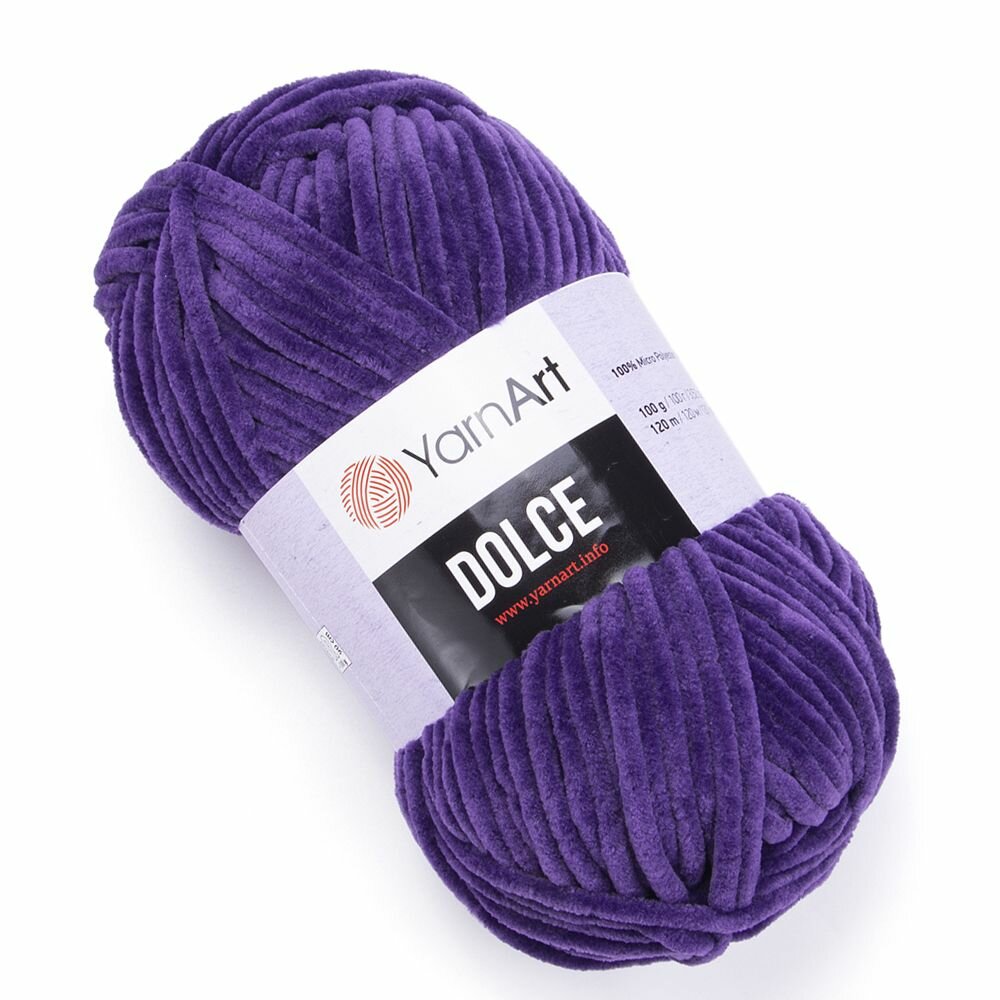 Пряжа Дольче (Dolce Yarnart) упаковка 5 мотков 100 г. 120 м. 100% микрополиэстер плюш 792 фиолетовый