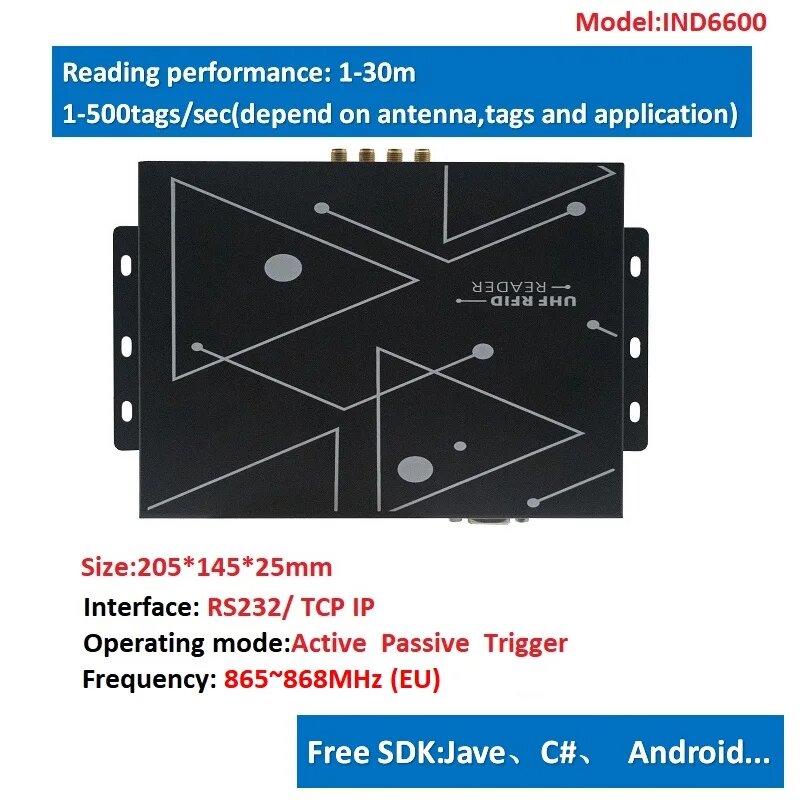 UHF RFID-считыватель IND6600-EU, 865-868MHz