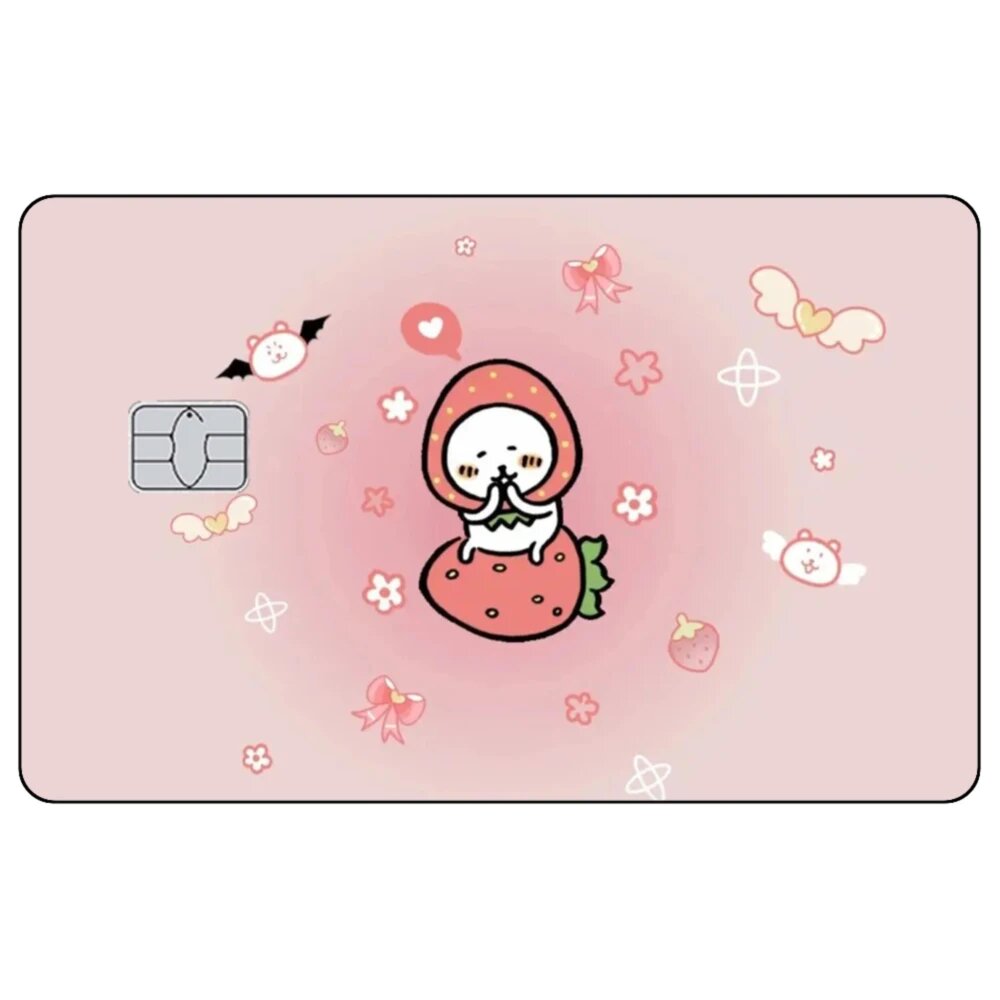 Наклейка на карту Kawaii JokeBear, Розовый, Small Chip