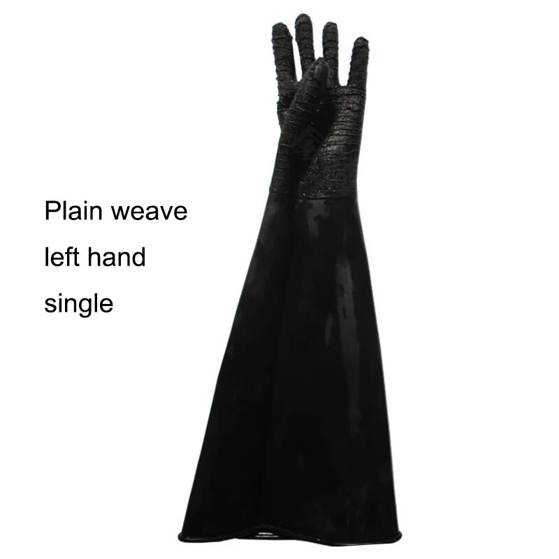 Черные резиновые перчатки для левой руки, Plain Weave