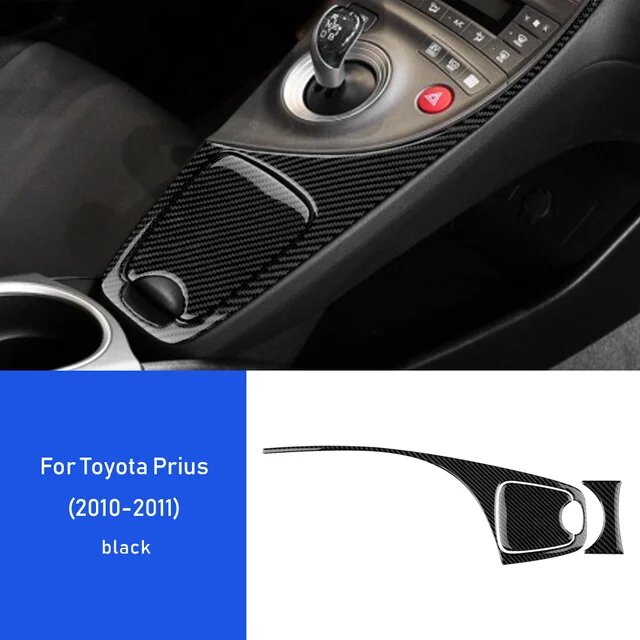 Настоящее мягкое углеродное волокно для Toyota Prius 2010 2011, LHD RHD, кнопка Black, Черный