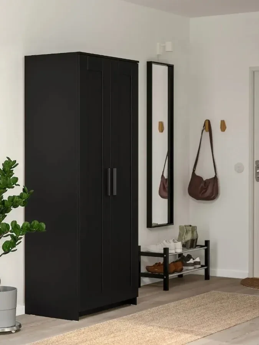 Шкаф платяной, IKEA BRIMNES, 78x50х190, черный