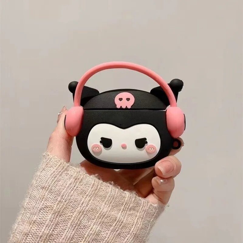 Чехол для наушников Sanrio Kuromi Melody силиконовый Розовый, For Airpods 3rd, Kuromi