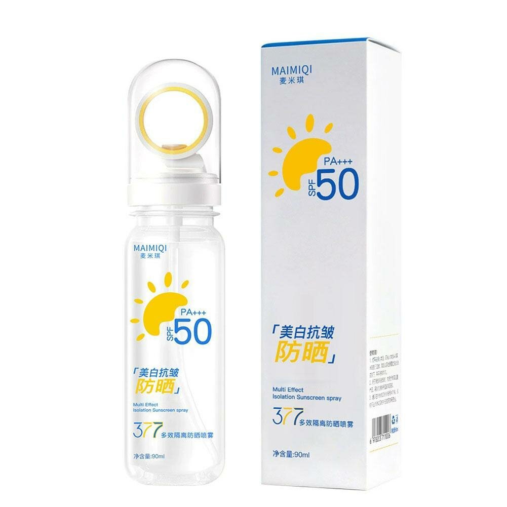 377 Нежирный увлажняющий крем SPF 50 UVA, 90 мл Отбеливающий солнцезащитный спрей против морщин
