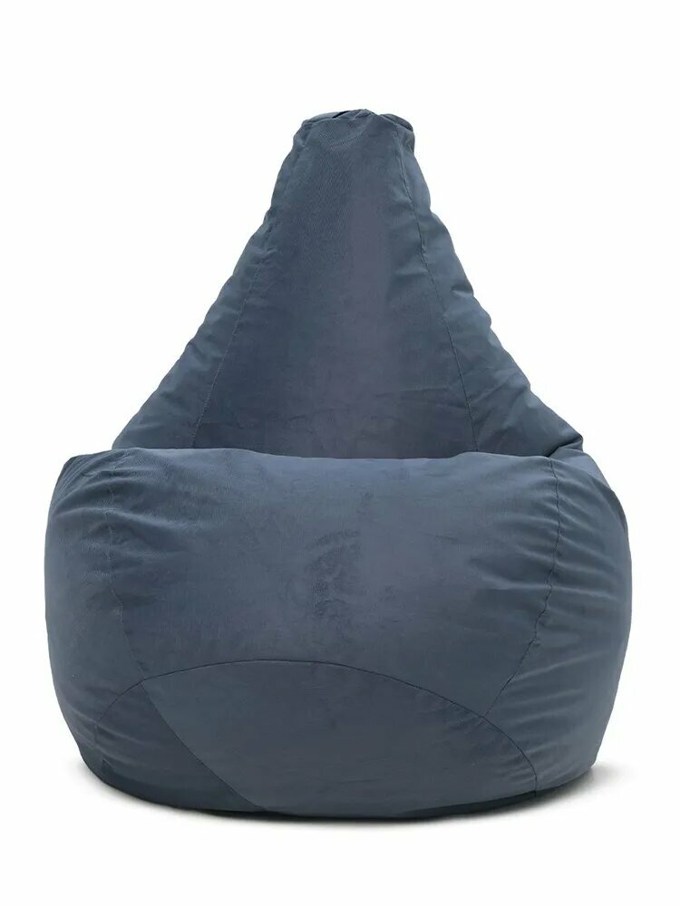 Bean-Bag Кресло-мешок Груша, Велюр натуральный, Размер XXXXL, темно-синий