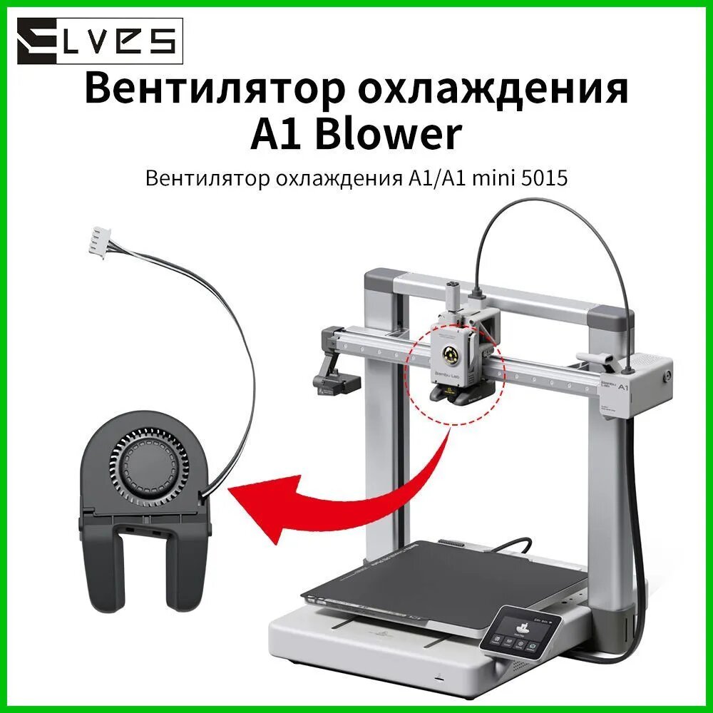 Для 3D-принтера Bamboo A1 / A1 mini 5015 A1 mini, вентилятор охлаждения для мини-кулера Bamb A1