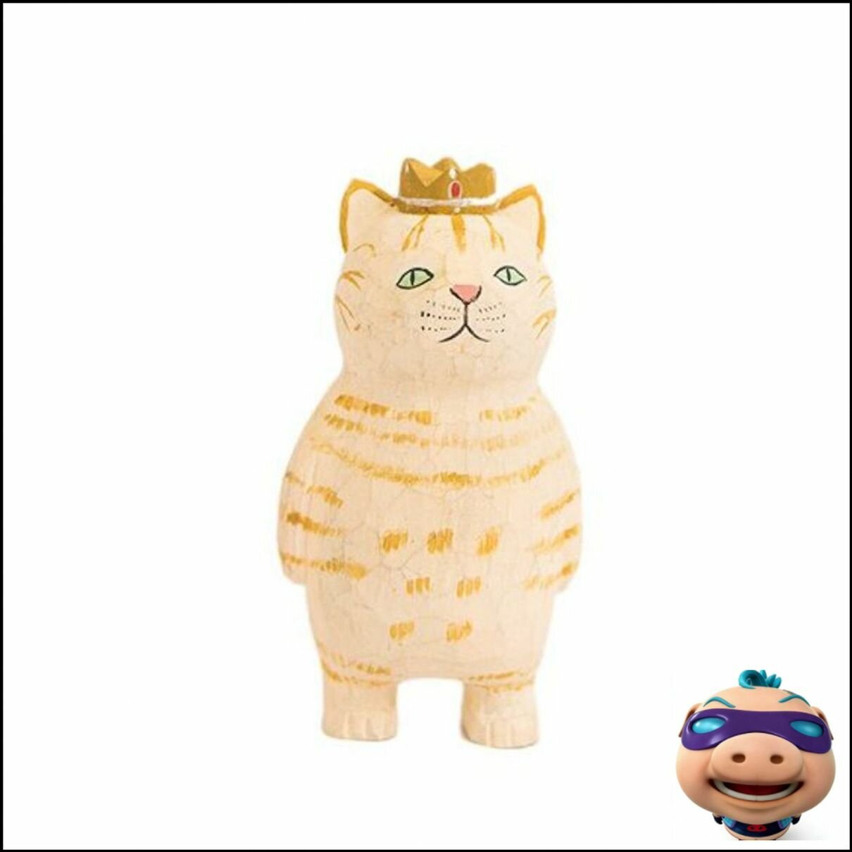 Фигурка декоративная Белый кот, высота 11 см