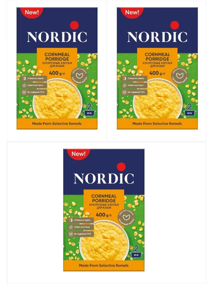 NORDIC Хлопья кукурузные 400 г 3 уп