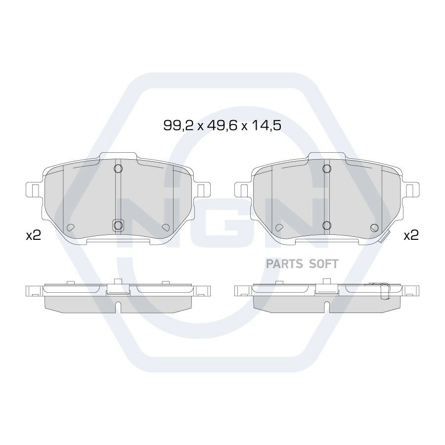 NGN 3502159 Колодки тормозные дисковые керамические зад