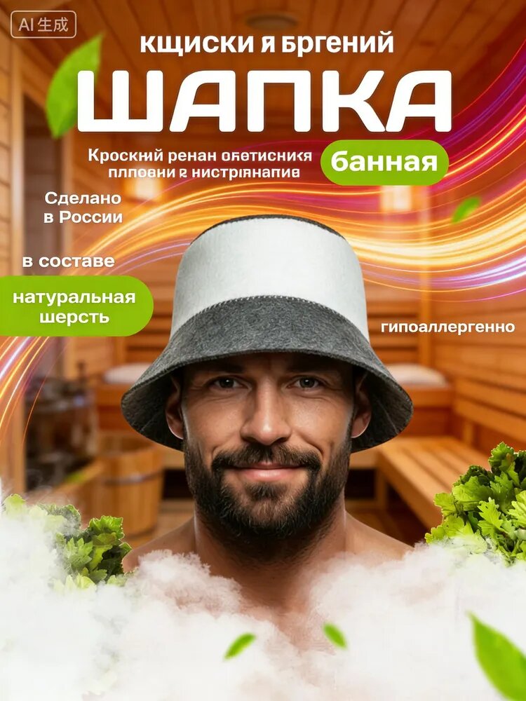 Шапка для бани и сауны Панама