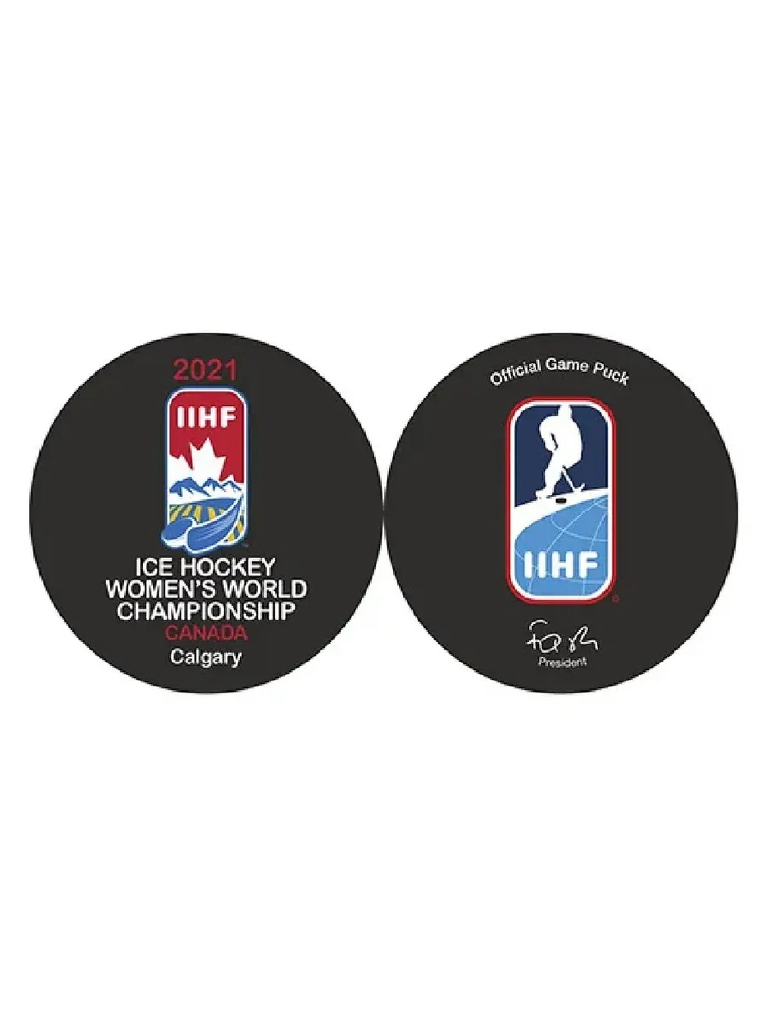 Шайба Sportfanat ЖЧМ 2021 CANADA 2-ст, резина, 76 мм, цвет черный