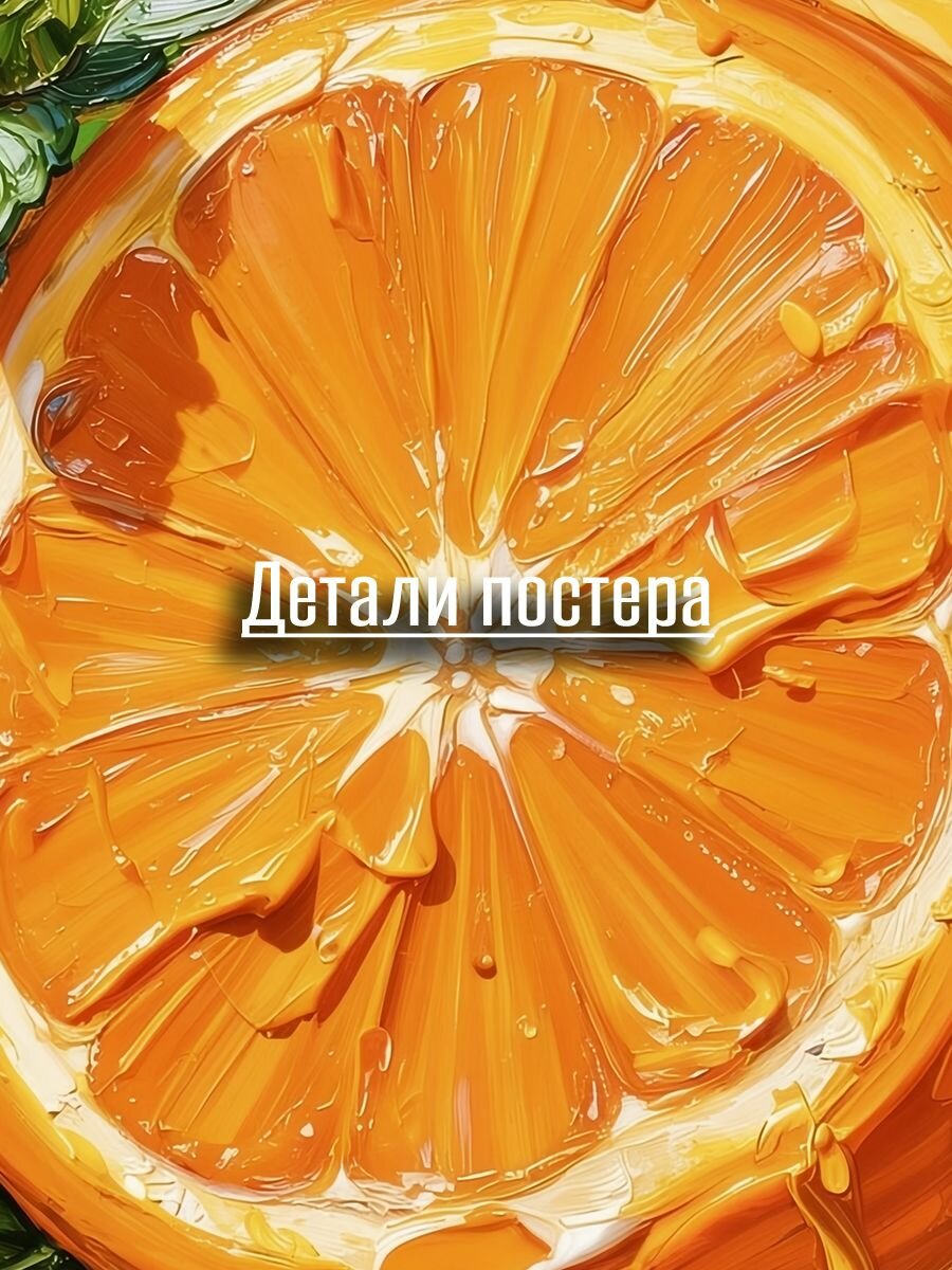 Интерьерный постер "Сочный апельсин Импасто", формат А3 — фото 1