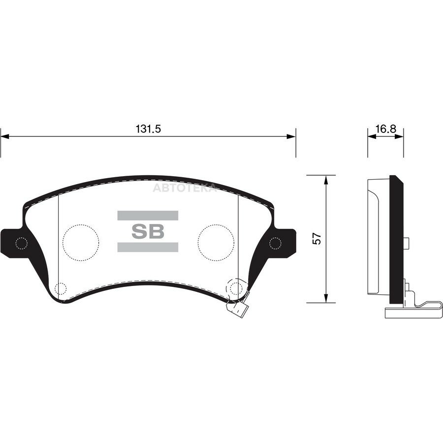 Колодки тормозные передние TOYOTA COROLLA VIII-IX (1997-2007) SANGSIN BRAKE SP1502