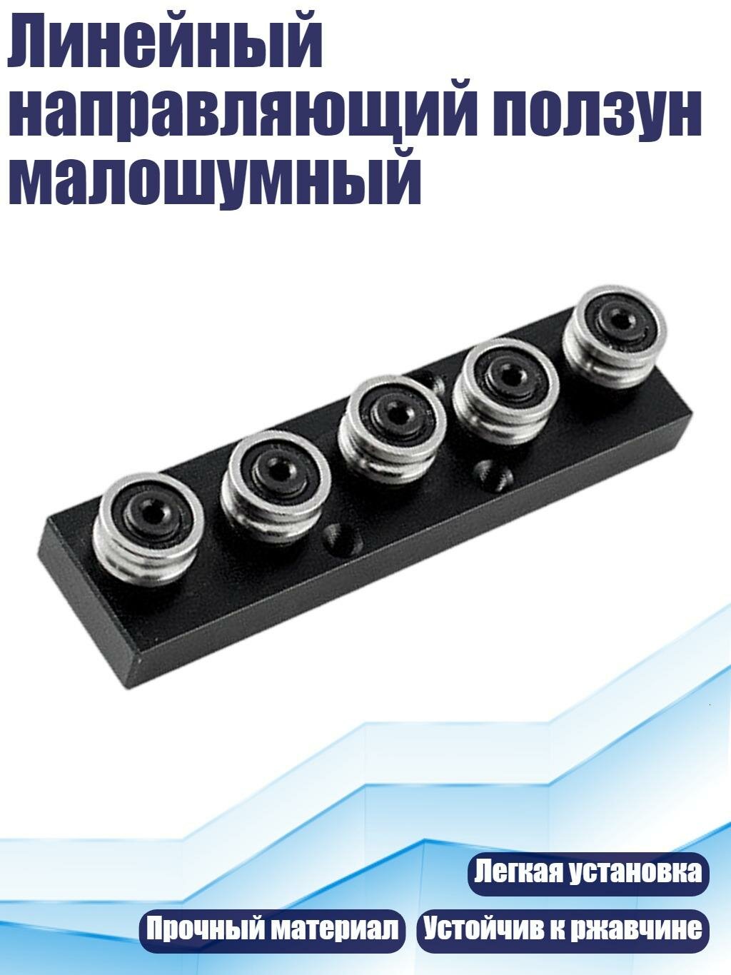 Линейный направляющий ползун малошумный, SGB10E 5 Колеса