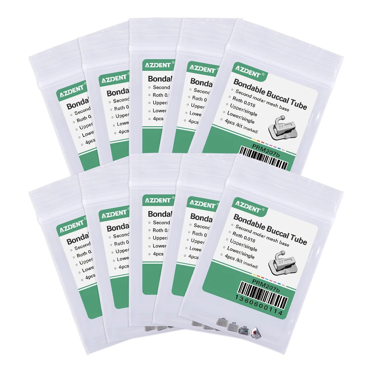 AZDENT Щечные трубки Roth MBT Edgewise 0.022/0.018, Цвет: 2nd Roth 0.018