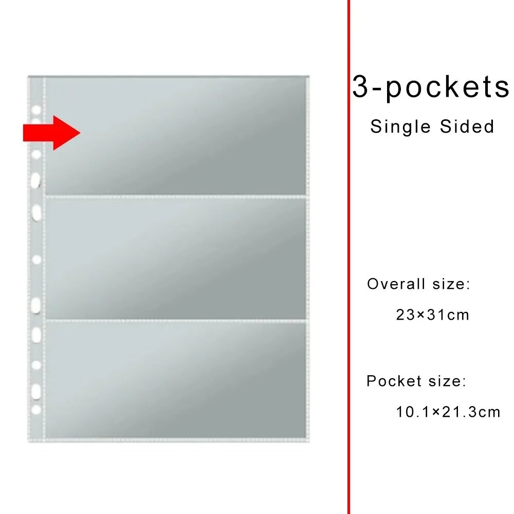Прозрачные страницы для альбома 3-pockets, A4