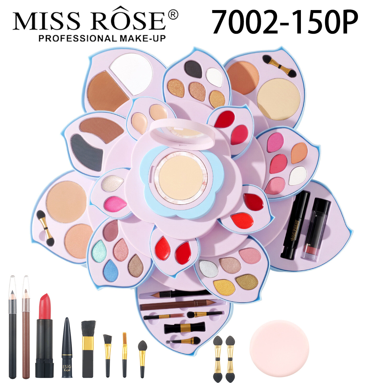 Палетка макияжа MISS ROSE7002-150P розовая коллекция