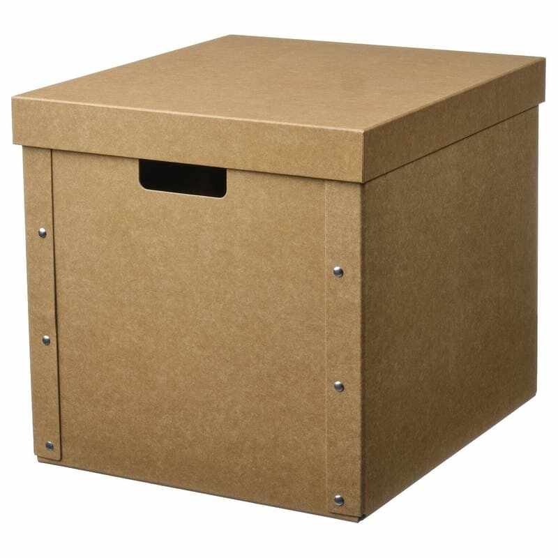 Органайзер для хранения вещей ikea gardesgard контейнер с крышкой, натуральный, 32x35x31 см 005.969.29