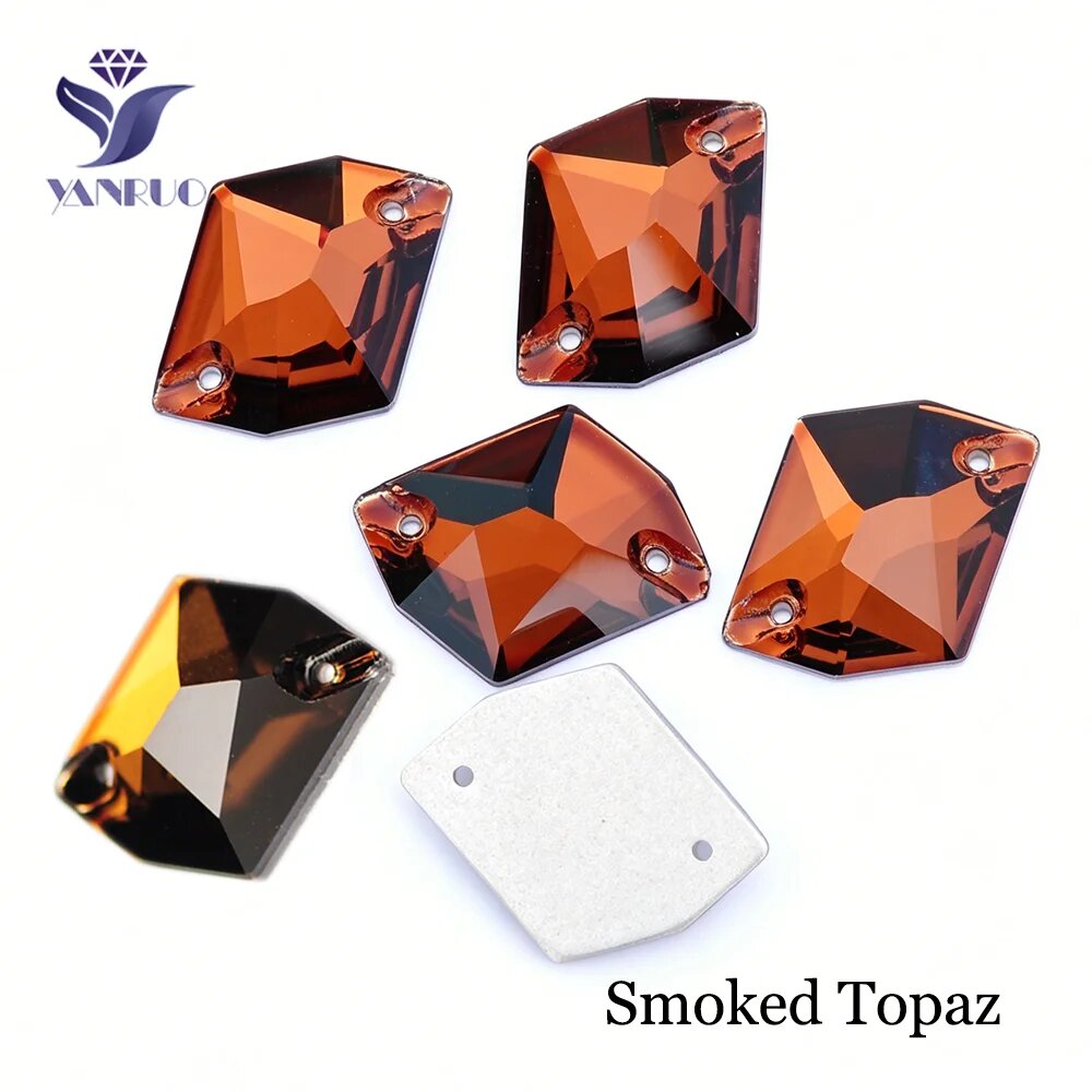 Стразы YANRUO 13x17mm Smoked Topaz 16шт