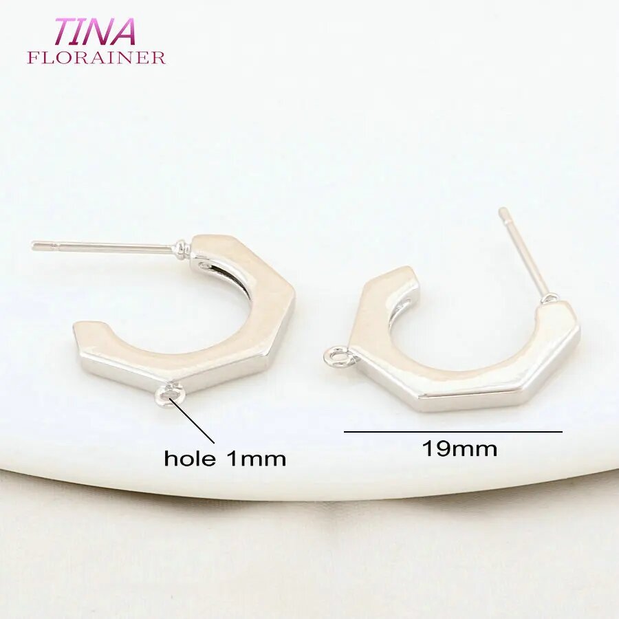 Серебряные C-образные швензы Florainer Tina, Style 4