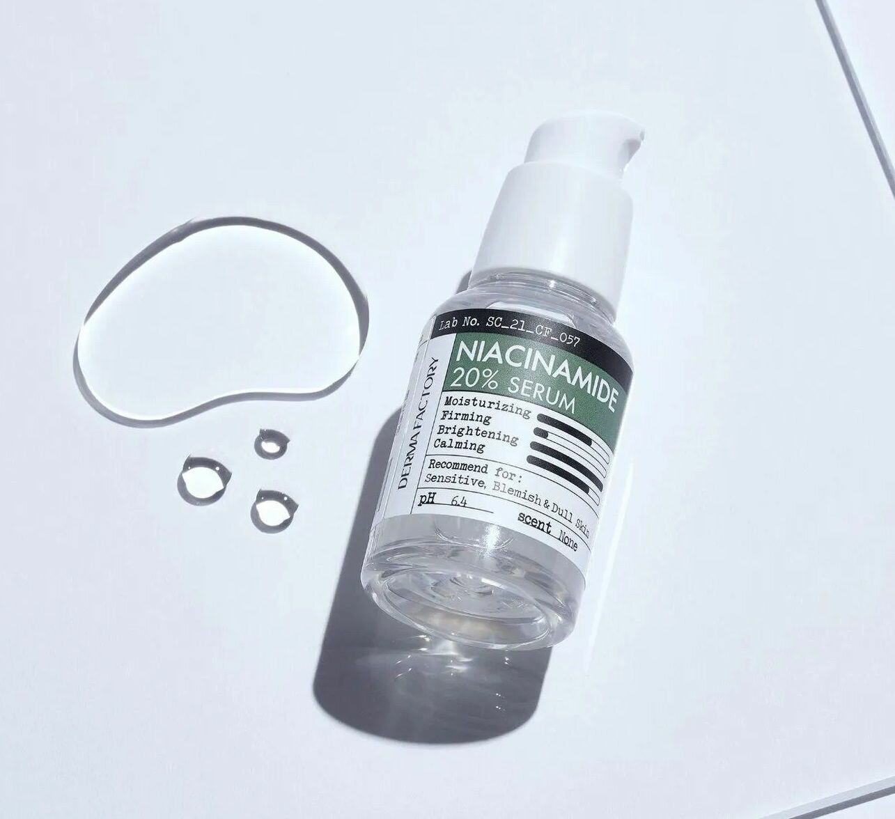 Derma Factory Cыворотка для лица с ниацинамидом успокаивающая / Уходовая косметика дерма фактори Niacinamide 20% Serum, 80 мл