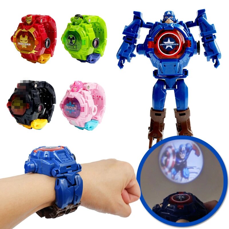 Новые детские часы Disney Spiderman Frozen, фигурки для детей, часы Marvel Ironman Superhero, аниме-фигурки для мальчико
