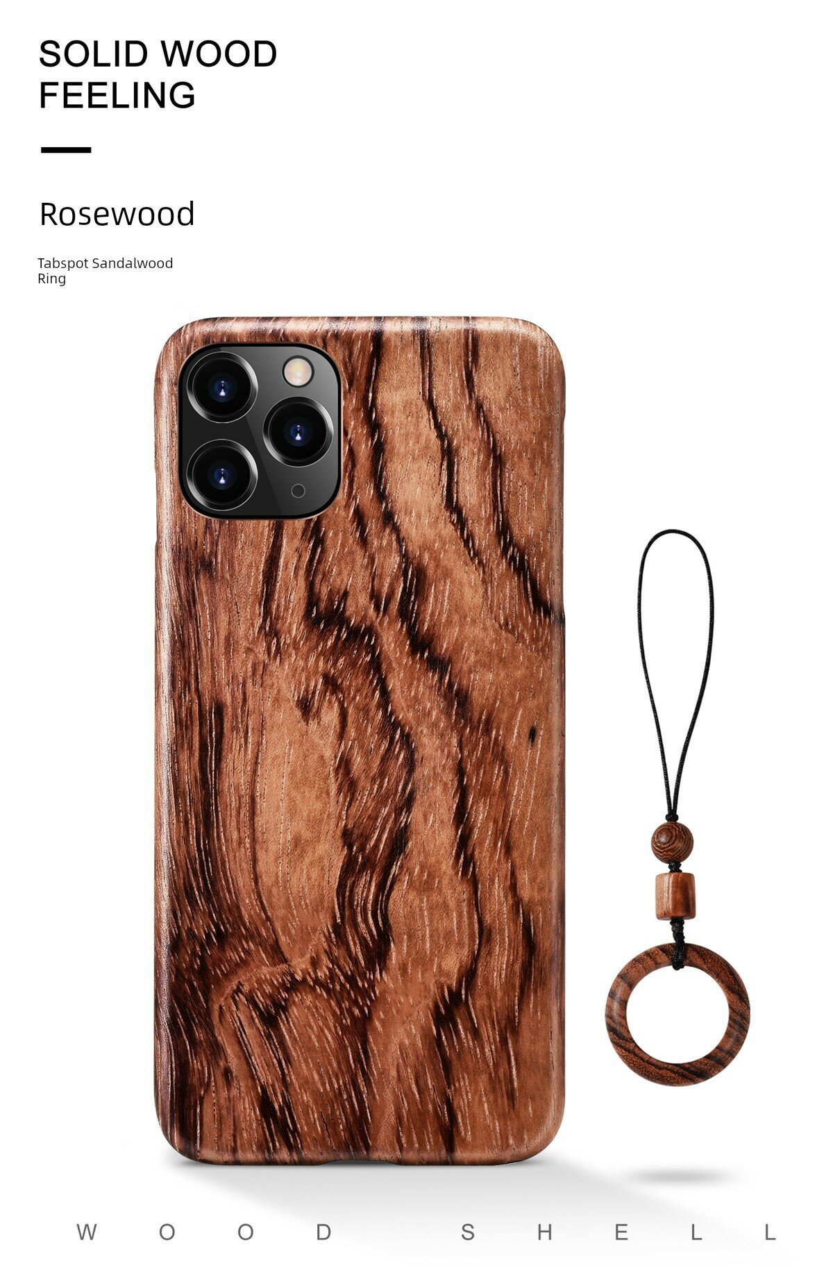 Чехол для iPhone 15 Pro Max из розового дерева с тигровым узором, премиум деревянный чехол