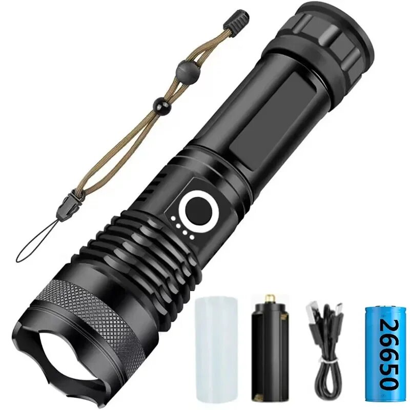 E－SMARTER Телескопический USB фонарик X71 26650 battery