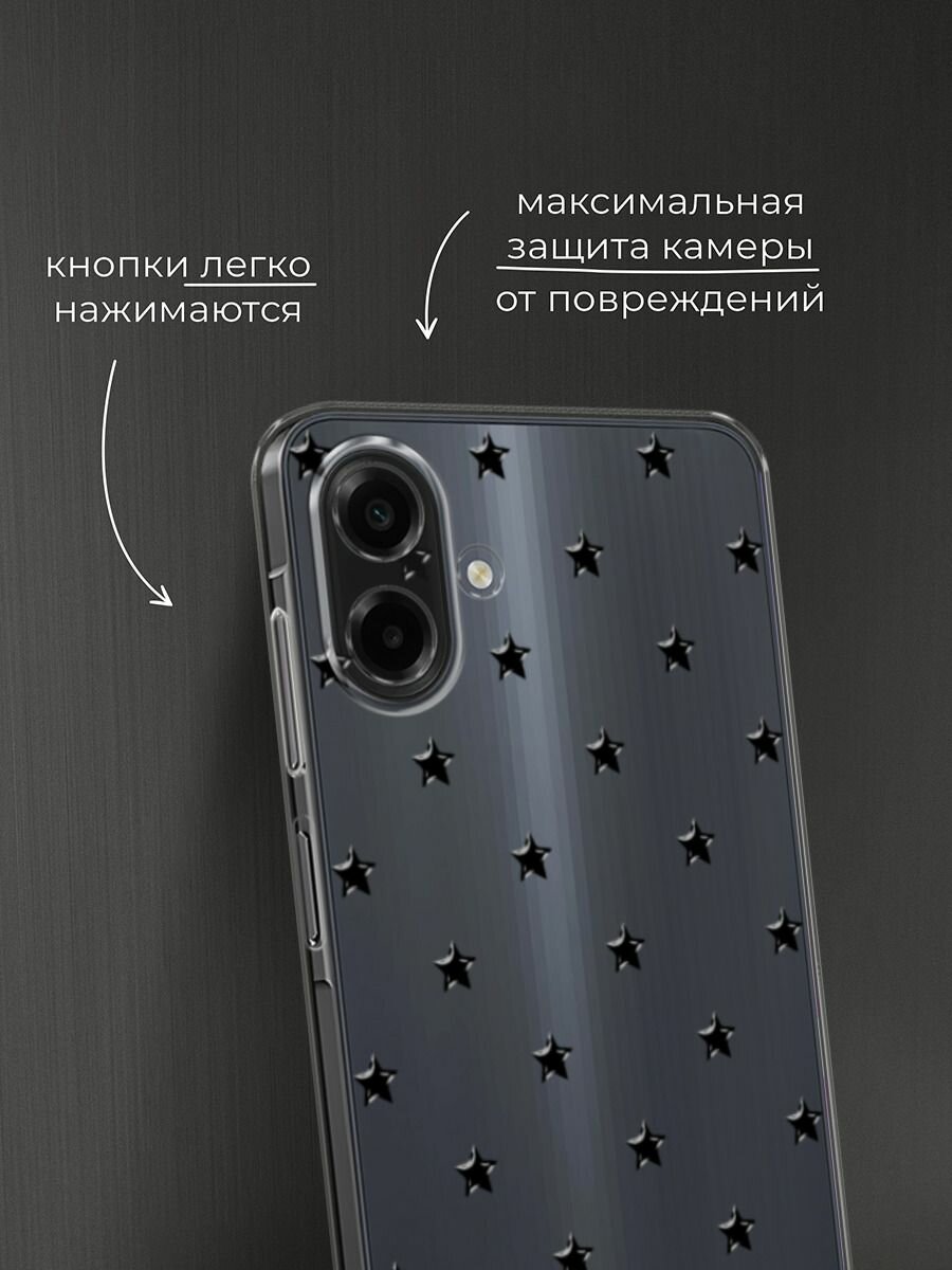 Силиконовый чехол на Samsung Galaxy A07 / Самсунг А07 с принтом Узор из звездочек — фото 1