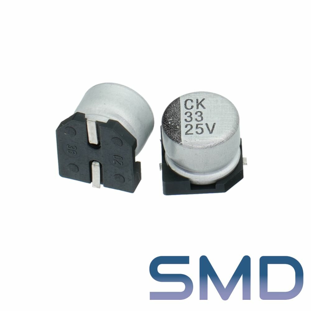 33мкФ 25В / SMD / 6,3x5,5 / 105 С / конденсатор электролитический (10шт)