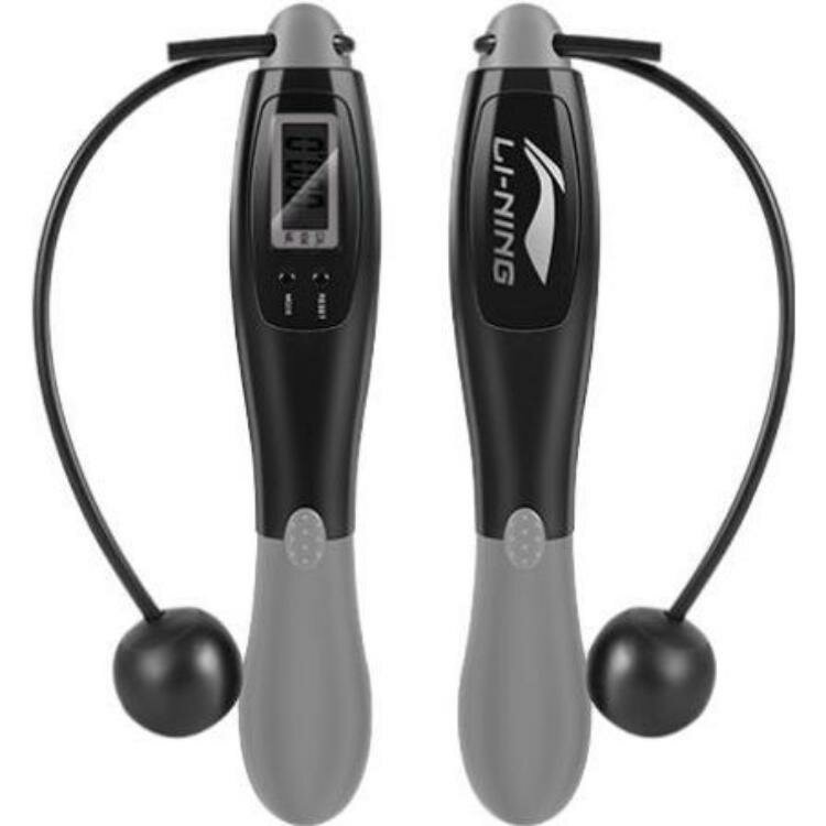 Скакалка унисекс Li-Ning Fitness Training Electronic Counting Jump Ropes, черный серый, 2.8m