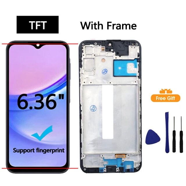 6,5 "AMOLED для Samsung A25 5G A256E A256B A256U ЖК-дисплей с цифровым TFT with Frame