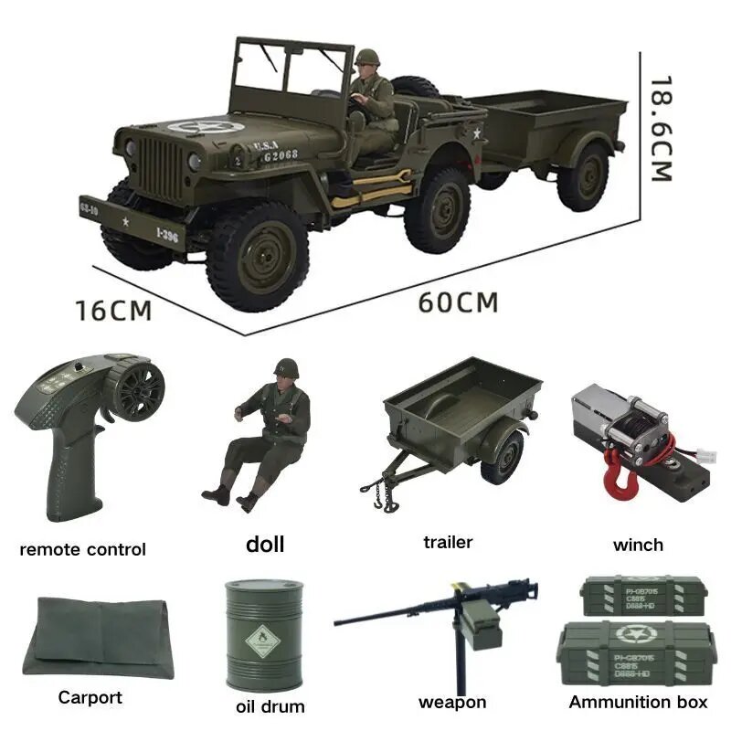 Радиоуправляемый Jeep Willys 1941, цвет C8815Max