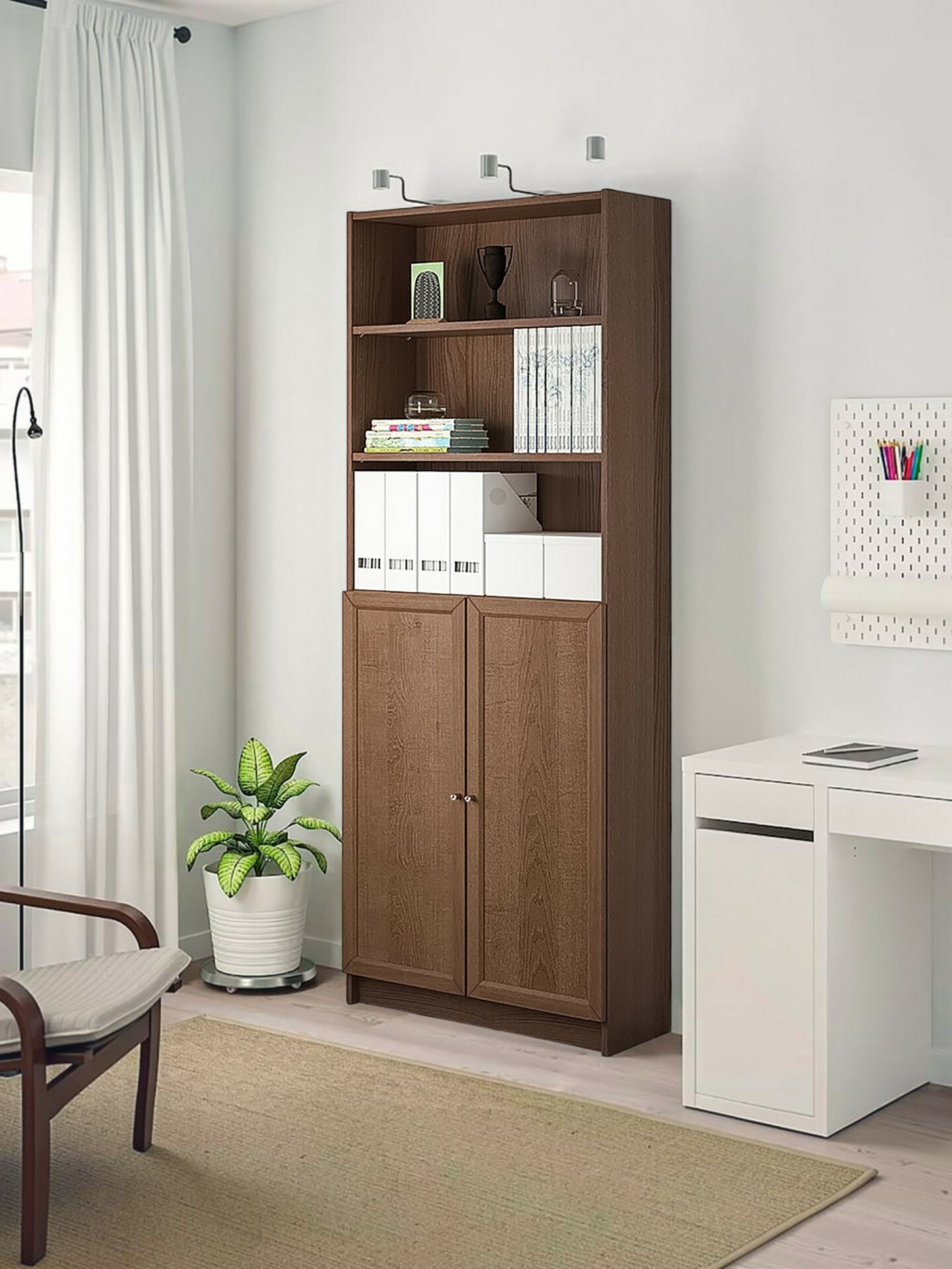Стеллаж Билли 23 Орех Экко 9459 NEW 80x30x202 см, коричневый GOODFORM