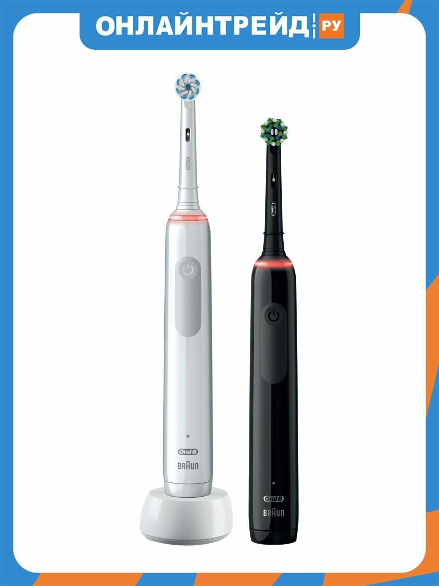 Набор электрических зубных щеток Oral-b Pro 3 DUO черная и белая
