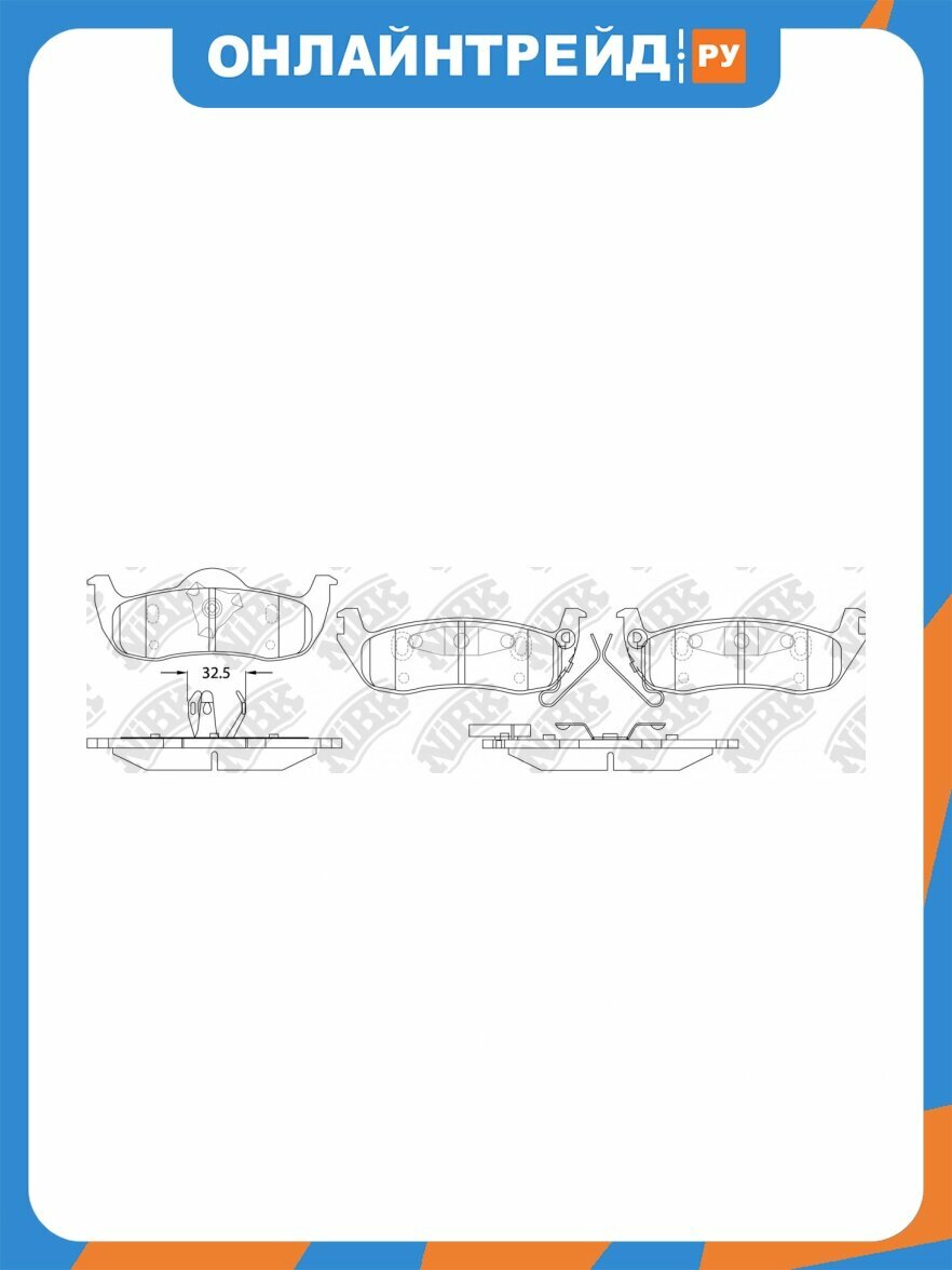 Колодки тормозные задние Nibk для JEEP Grand Cherokee (05-), 4шт, PN0429