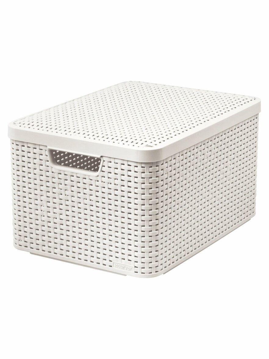 Корзинка Curver с крышкой Style L, 30л 44.5*33*24.8 см, кремовый (205862)