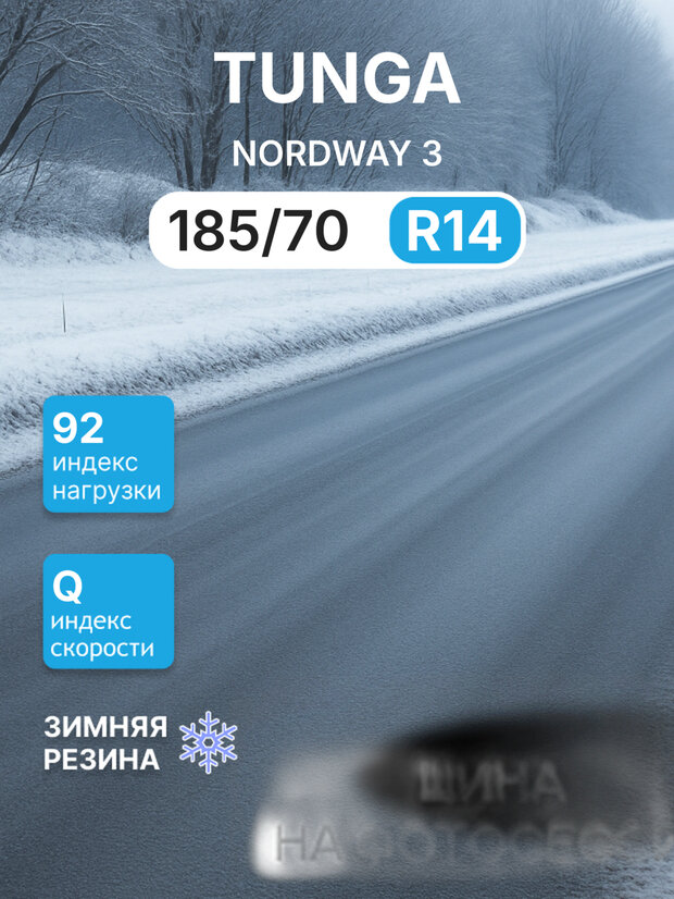 Зимняя шипованная шина TUNGA NORDWAY 3 185/70/14 Q 92