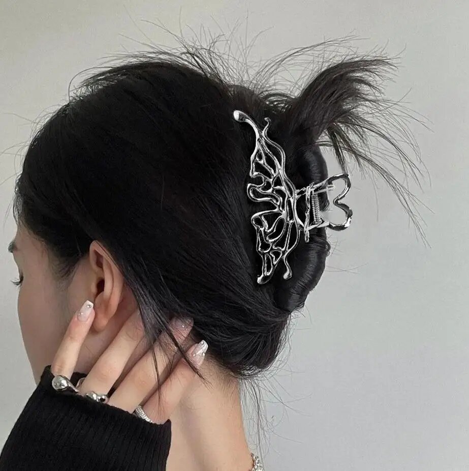 Заколка для волос бабочка черная, Style 6