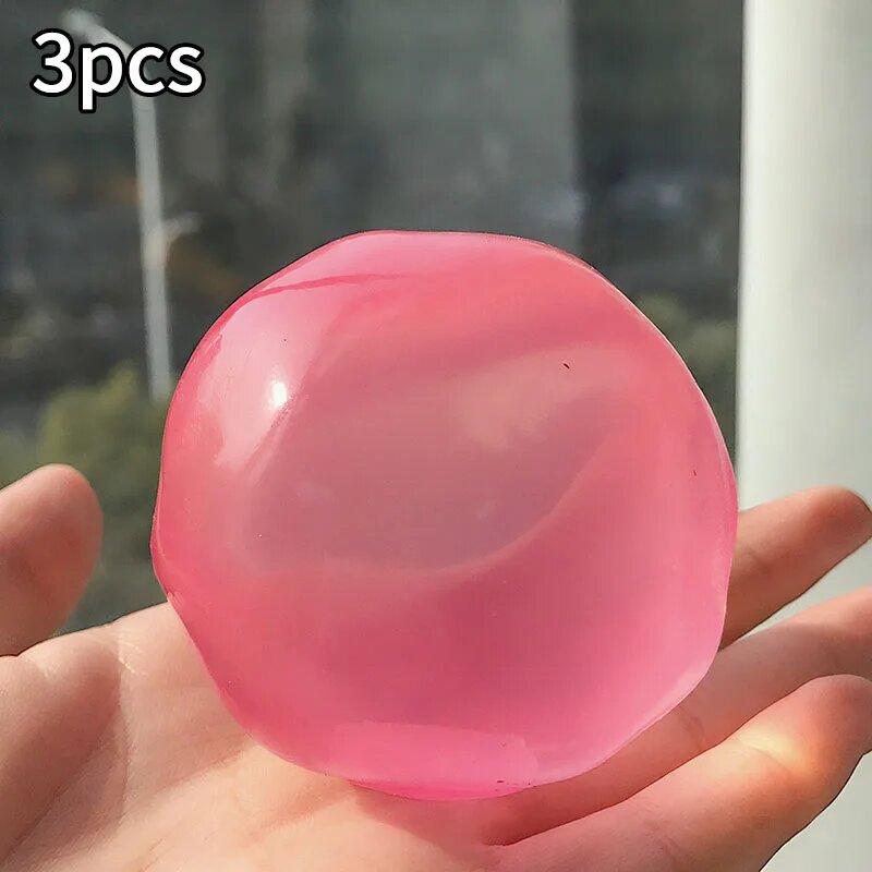 Прозрачный мягкий антистресс Mochi Розовый, pink 3PCS