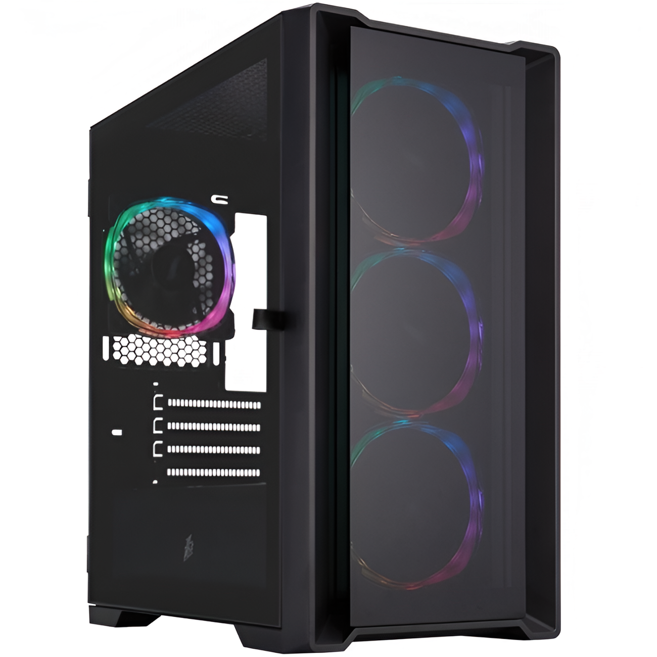 Корпус Mini-Tower 1STPLAYER TRILOBITE T4-G GLASS ARGB, Micro-ATX, черный (T4-G-BK-4FS7)