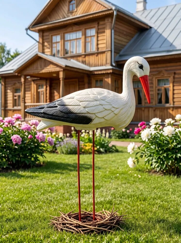 Фигурка садовая "Аист" светящаяся, водостойкая, на газон, 2 шт. — фото 1