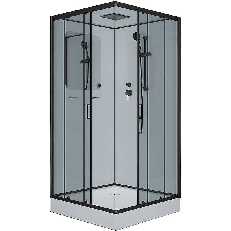 Душевая кабина Niagara Premium 100x100 69020134QBLACK черный профиль, без гидромассажа