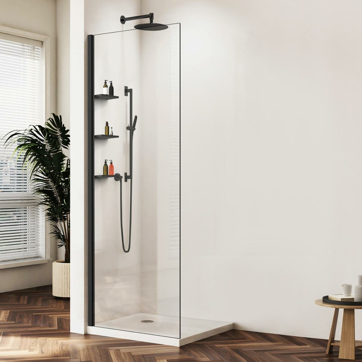 Душевая перегородка Vincea Walk in WS 60 VSW-1HWS600CLB профиль цвет Черный стекло прозрачное