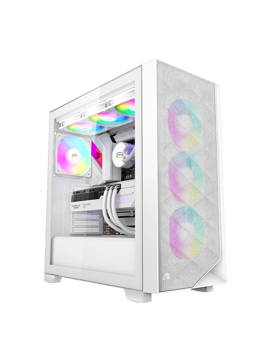 Корпус PcCooler C3D510 WH ARGB белый без БП ATX 5x120mm 5x140mm 2xUSB3.0 audio bott PSU