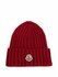 Шапка Moncler Logo-patch ribbed-knit beanie hat для мальчиков, размер OneSize