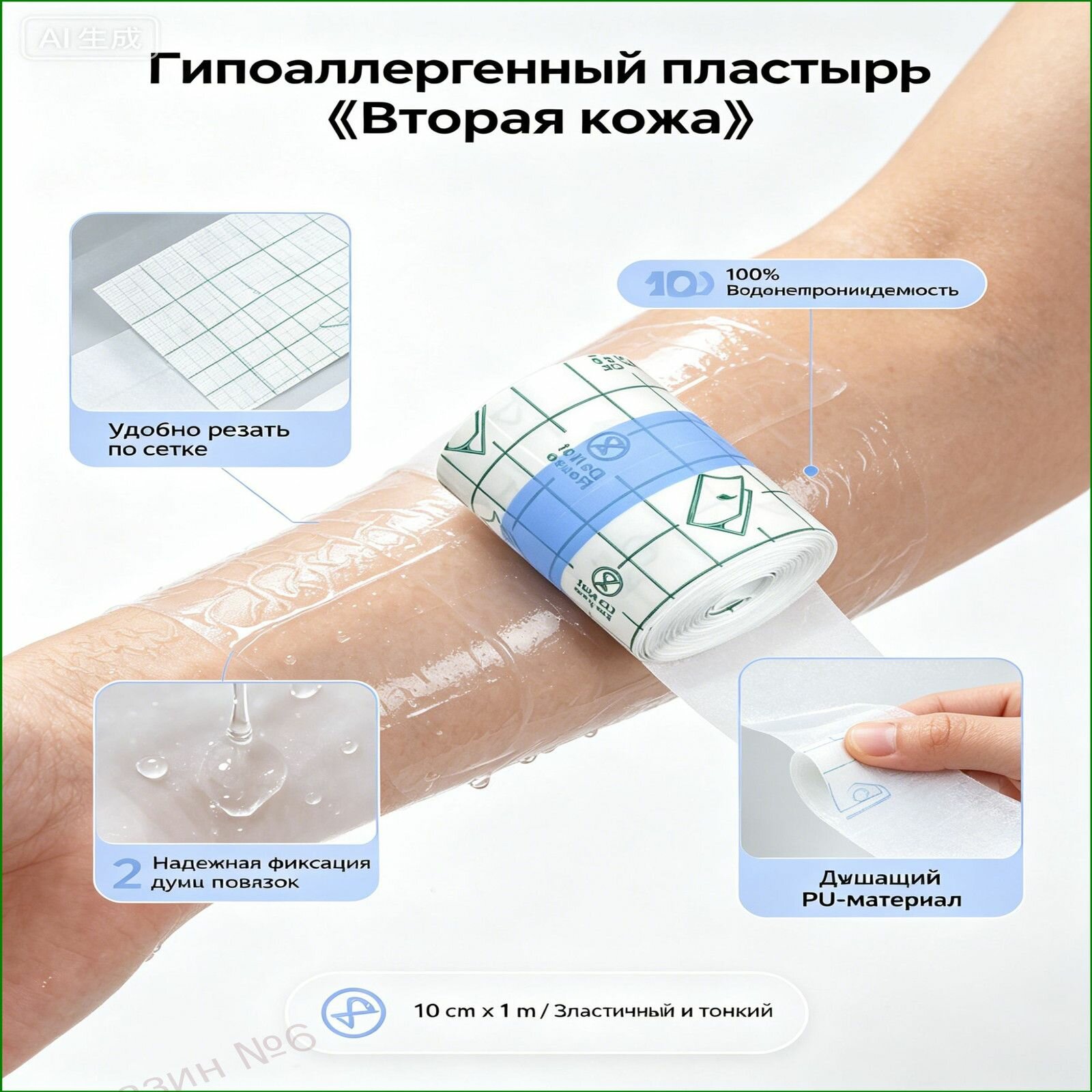 Водозащитная повязка для бассейна и термальных источников, прозрачный ПУ-пластырь в рулоне для защиты ран и интимной зоны, дышащая водонепроницаемая наклейка для женщин