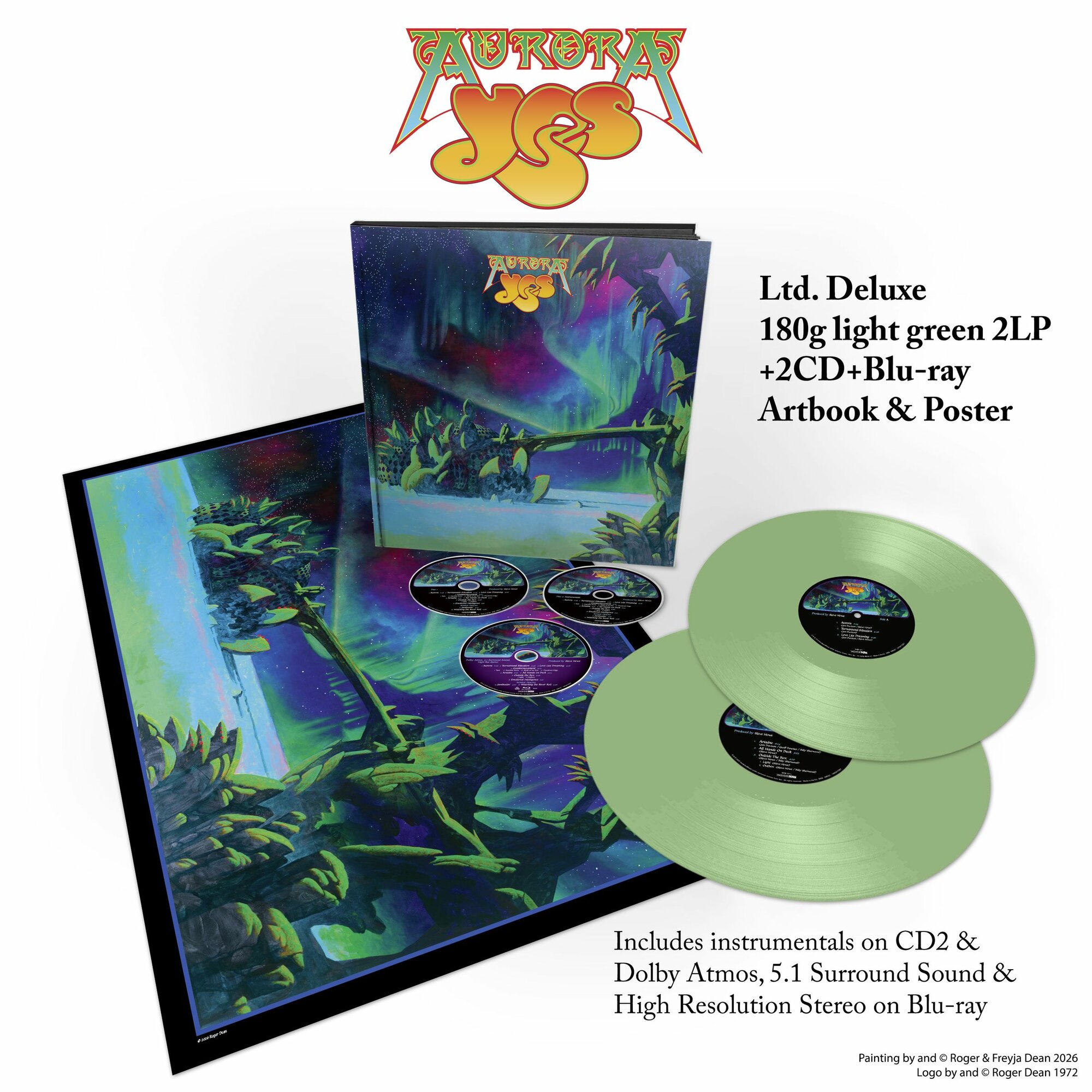 Компакт-диск Yes - Aurora (180g) (Limited Deluxe Light Green 2LP+2CD+Blu-ray Artbook & Poster) (2 LP, 2 CD, 1 Blu-ray Dic) (1 CD)
