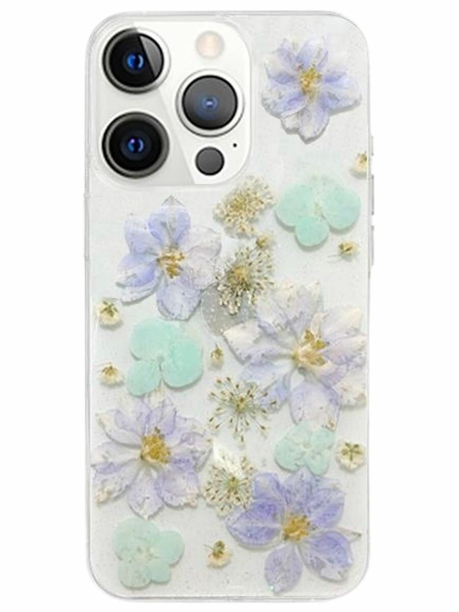 Чехол K-DOO Flowers iPhone 14 PRO Max, сиреневый