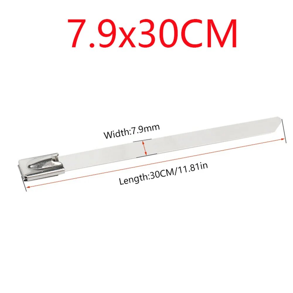 Самозатягивающиеся стяжки из нержавеющей стали 7,9 мм (10 шт.) 30cm 10pcs